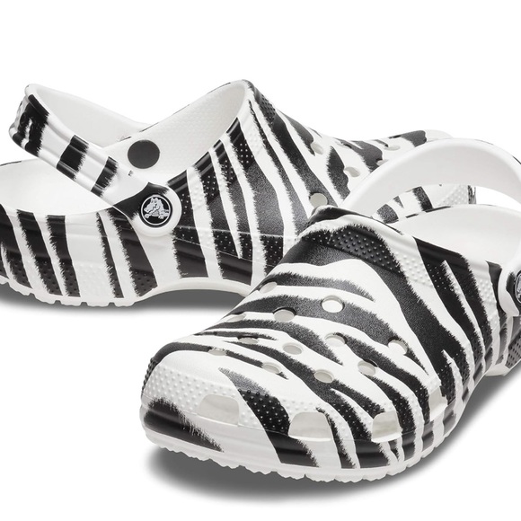 CROCS | Shoes | Crocs Womens Mens Classic Animal Print Clog Zebra And ...